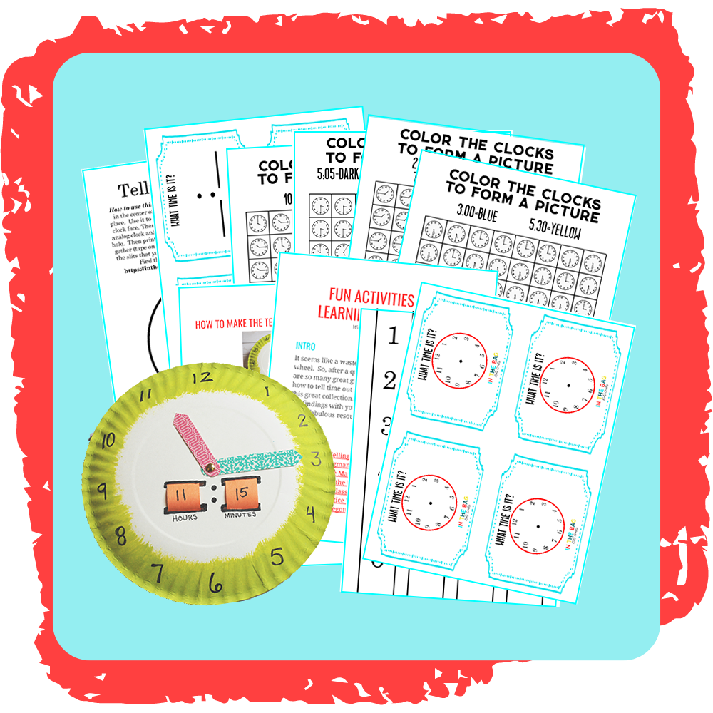 Telling Time Printable Bundle – In the Bag Kids' Crafts